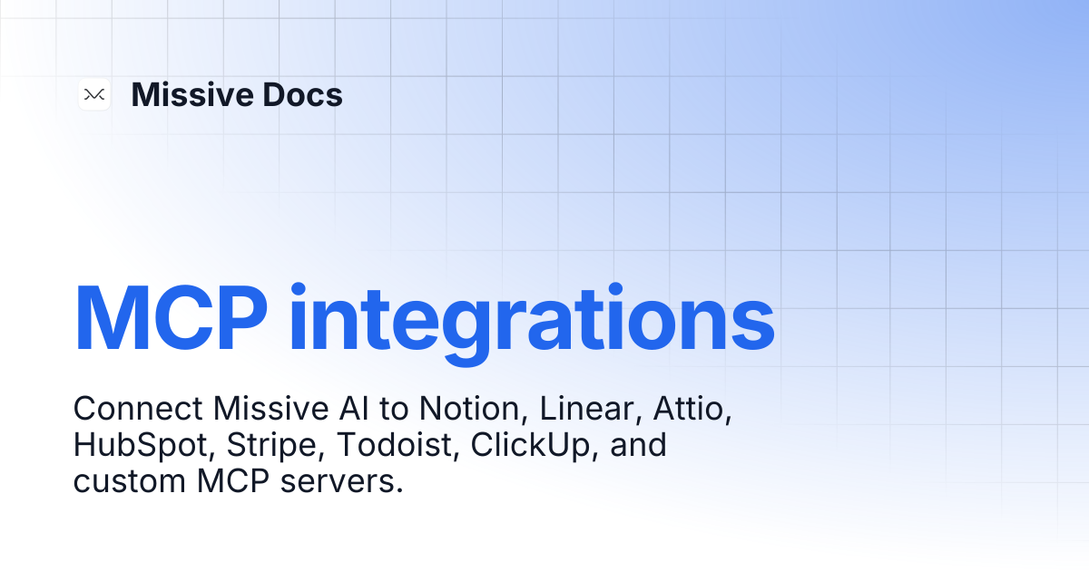 MCP integrations | Missive Docs