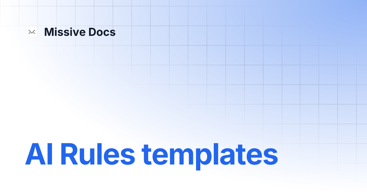 AI Rules templates | Missive Docs