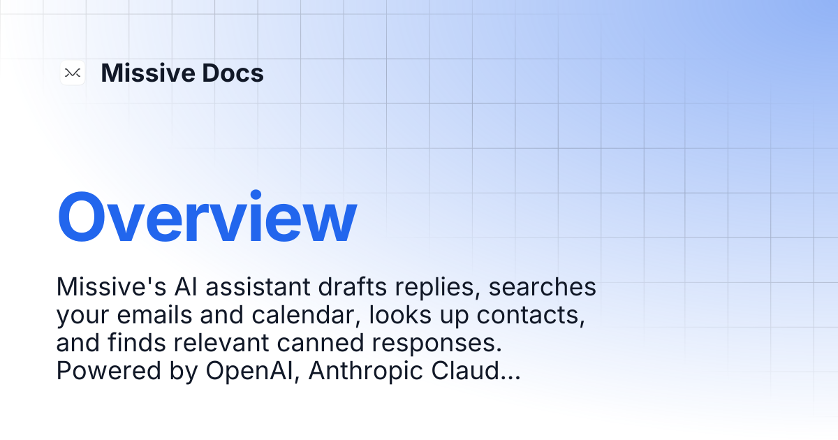 Overview | Missive Docs